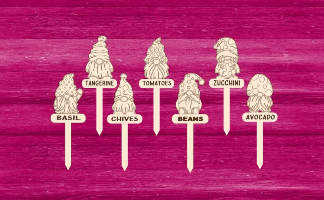 Garden Gnome Plant Markers, Gnome Plant Markers, Herb and Plant Markers ...
