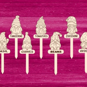Garden Gnome Plant Markers, Gnome Plant Markers, Herb and Plant Markers ...