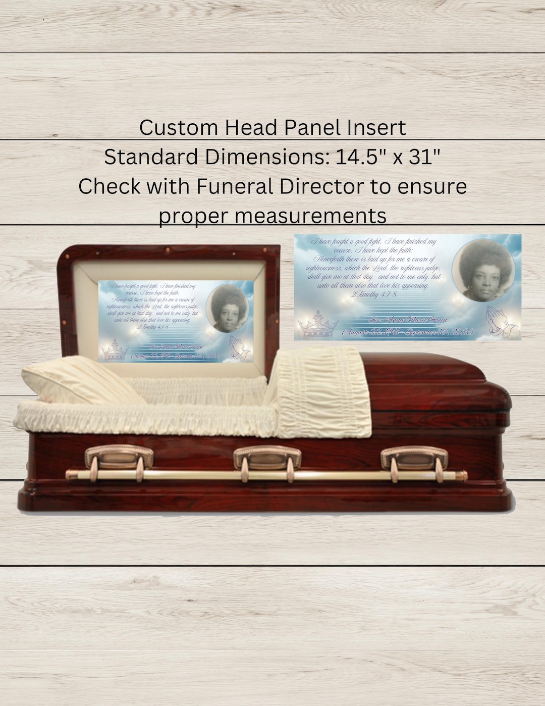 Custom Casket Panel, Casket Head Panel Insert, Personalized Casket Panel Insert, Casket Insert ...