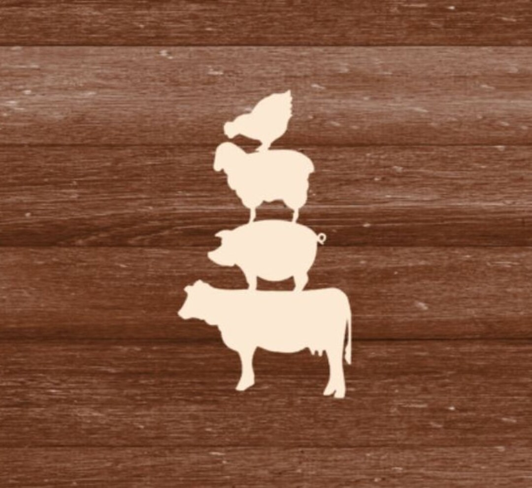 Laser Cut Unfinished DIY Stacked Farm Animal Blanks, Unfinished Wood ...