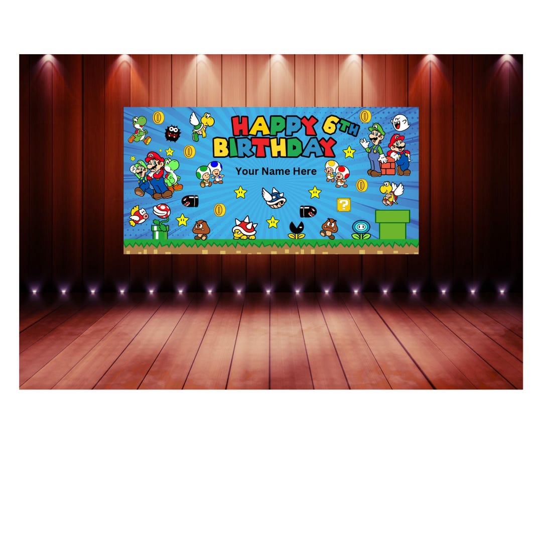 Cartoon Theme Birthday Banner, Birthday Banner, Custom Birthday Banner ...