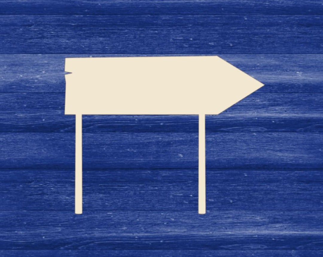 1/4 Thick Laser Cut Road Sign, Unfinished Wood Directional Sign Cut Out ...