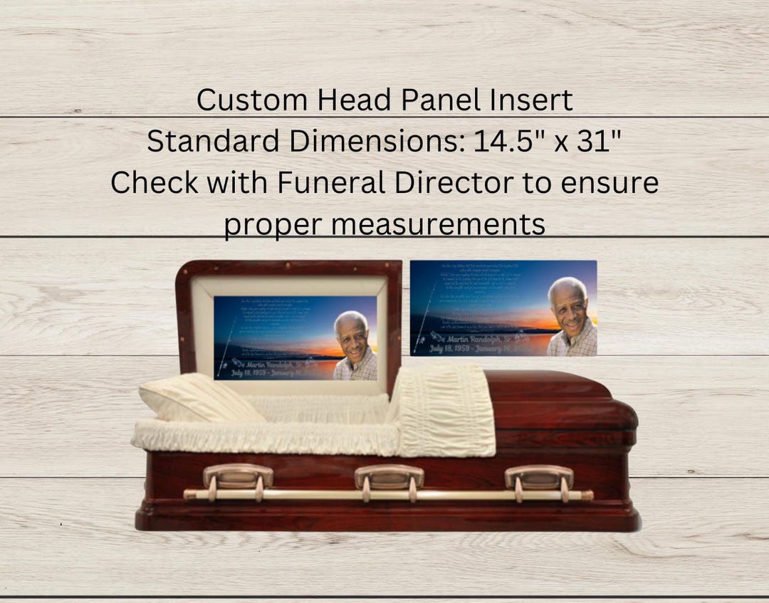 Custom Fishing Casket Panel, Casket Head Panel Insert, Personalized ...