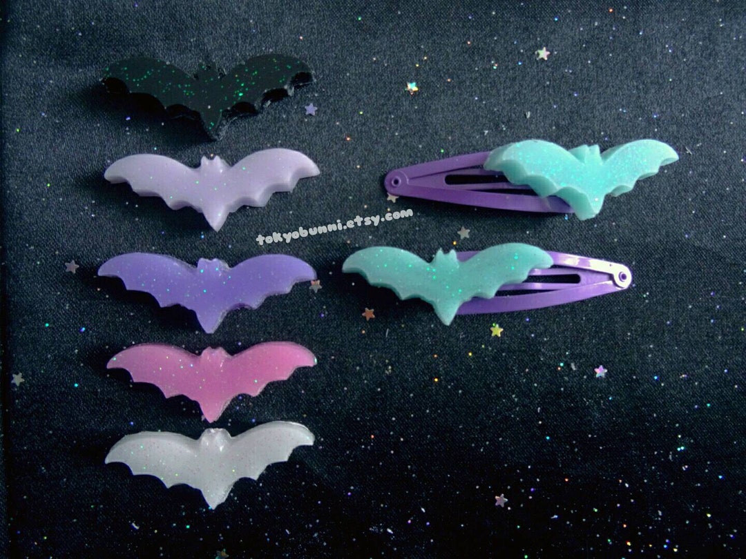 Creepy Cute Bat Hair Clips Kawaii Gothic Pastel Goth Etsy