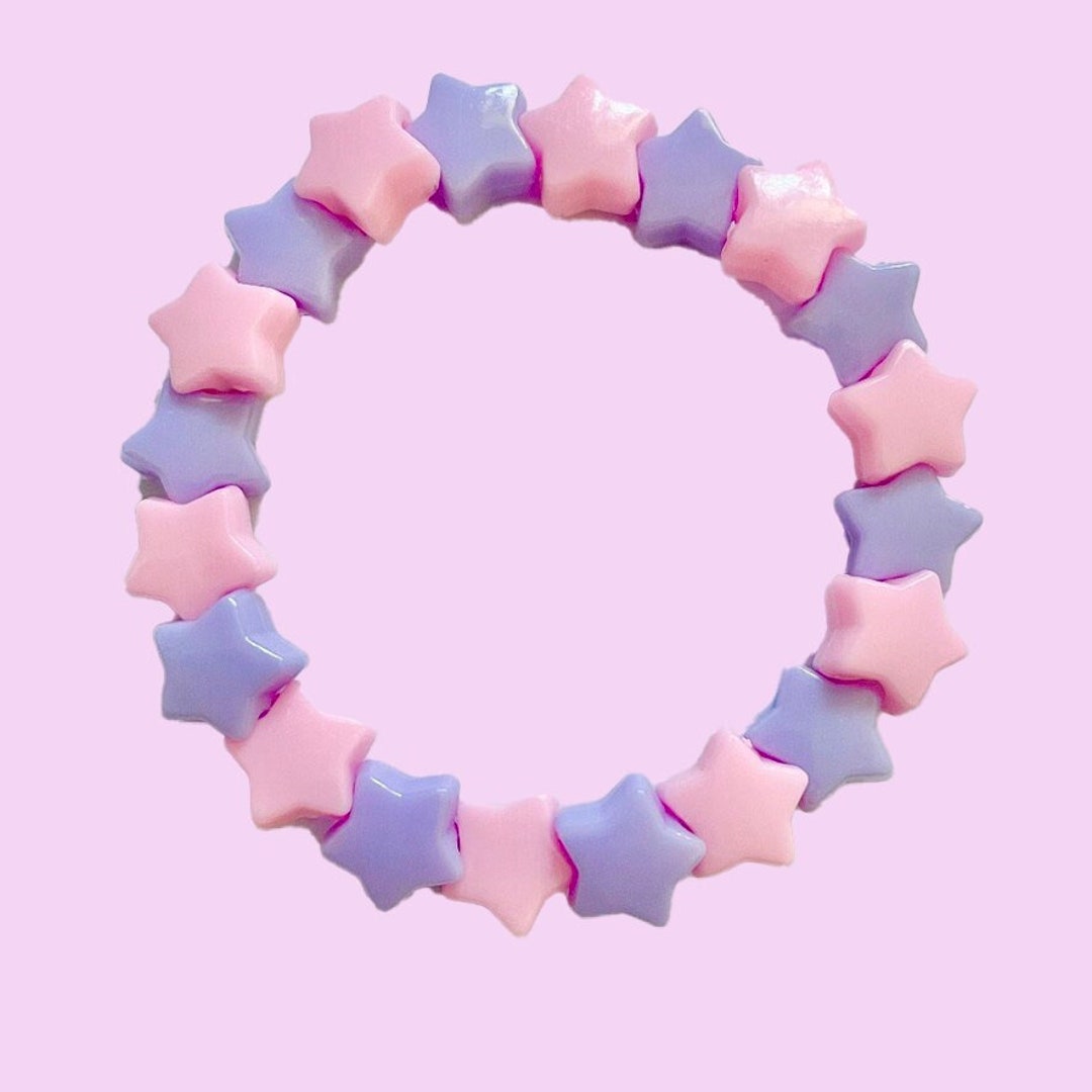 Pink and Purple Pastel Star Bracelet - Etsy