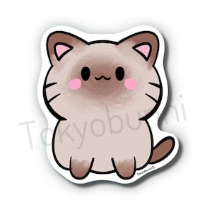 Siamese Kawaii Cat Sticker Himalayan Chibi - Etsy