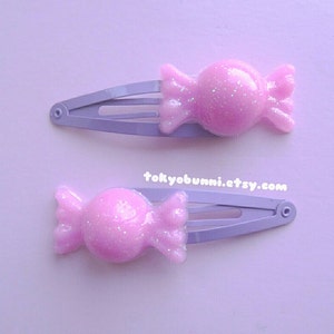 Pink Kawaii Candy Hair Clips - Etsy