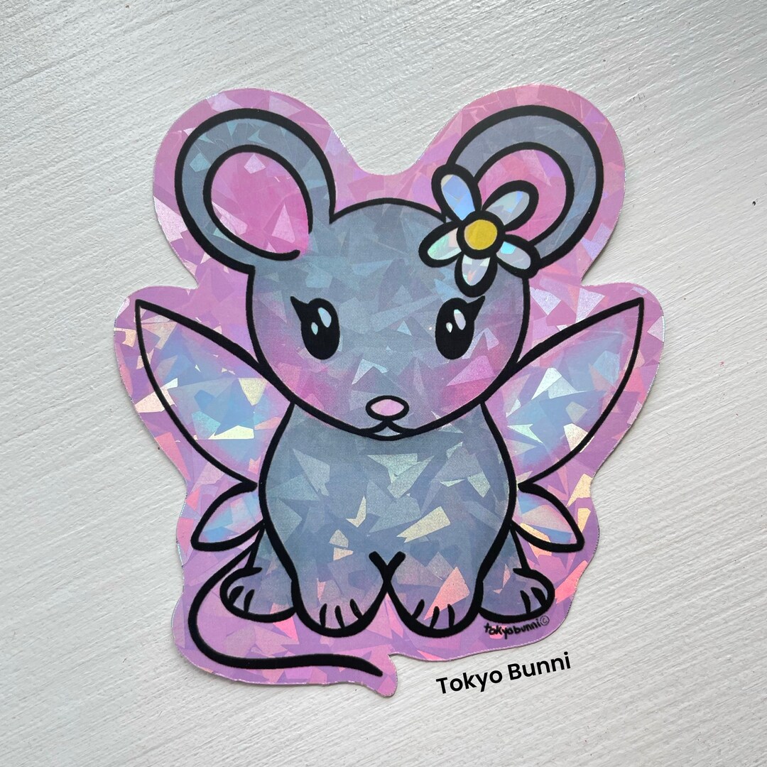 Fairy Mouse Holographic Kawaii Vinyl Sticker - Etsy