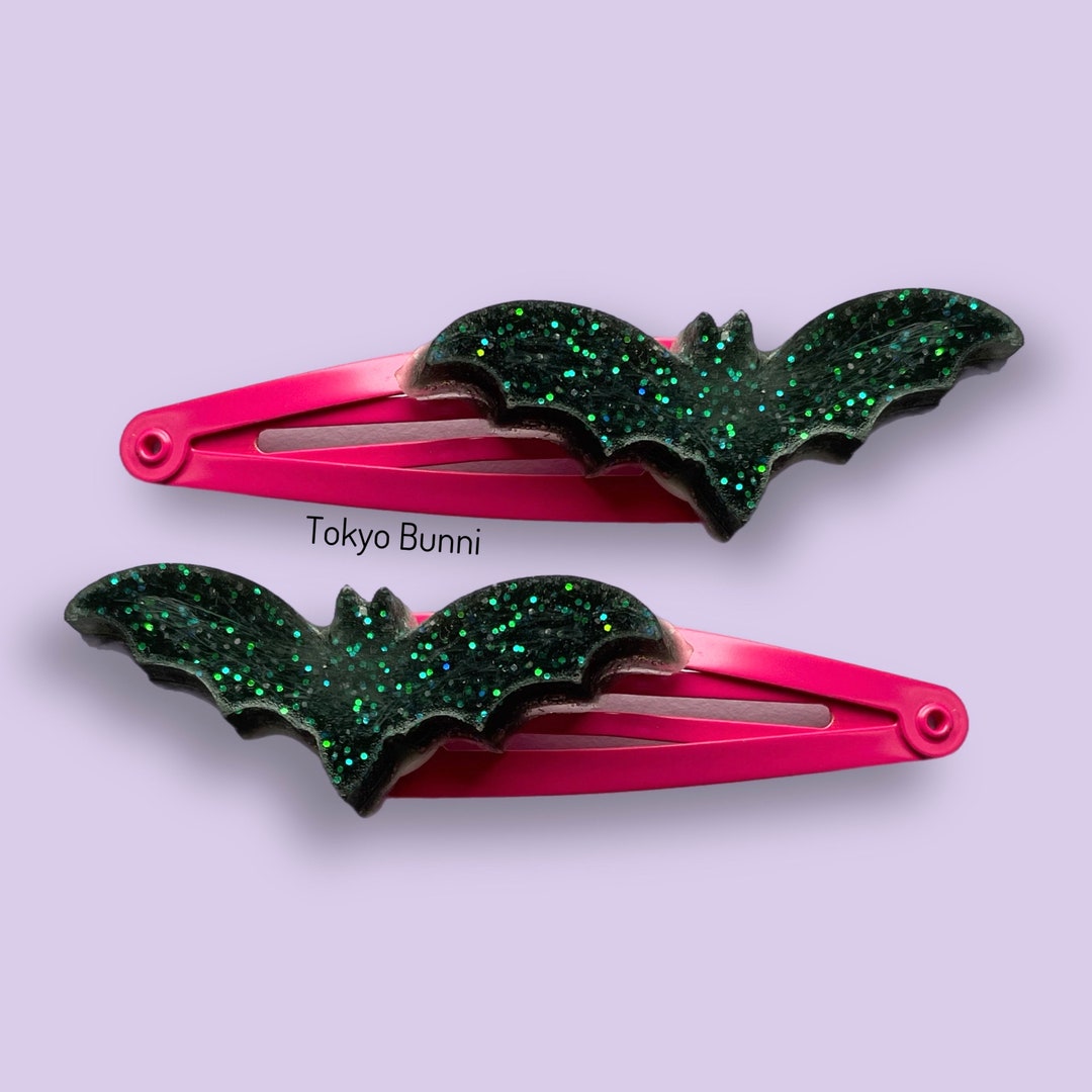 Bat Hair Clips With Hot Pink Clips - Etsy