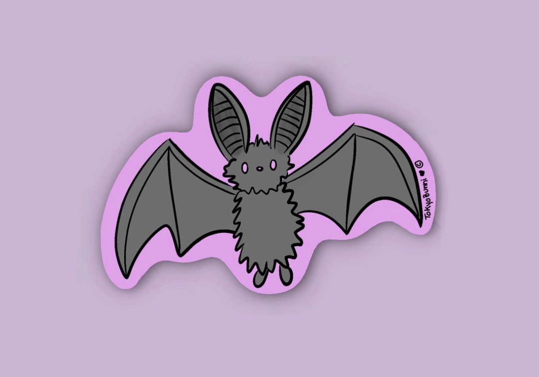Sketchy Fuzzy Bat Baby Kawaii Bat Sticker Vinyl Sticker - Etsy