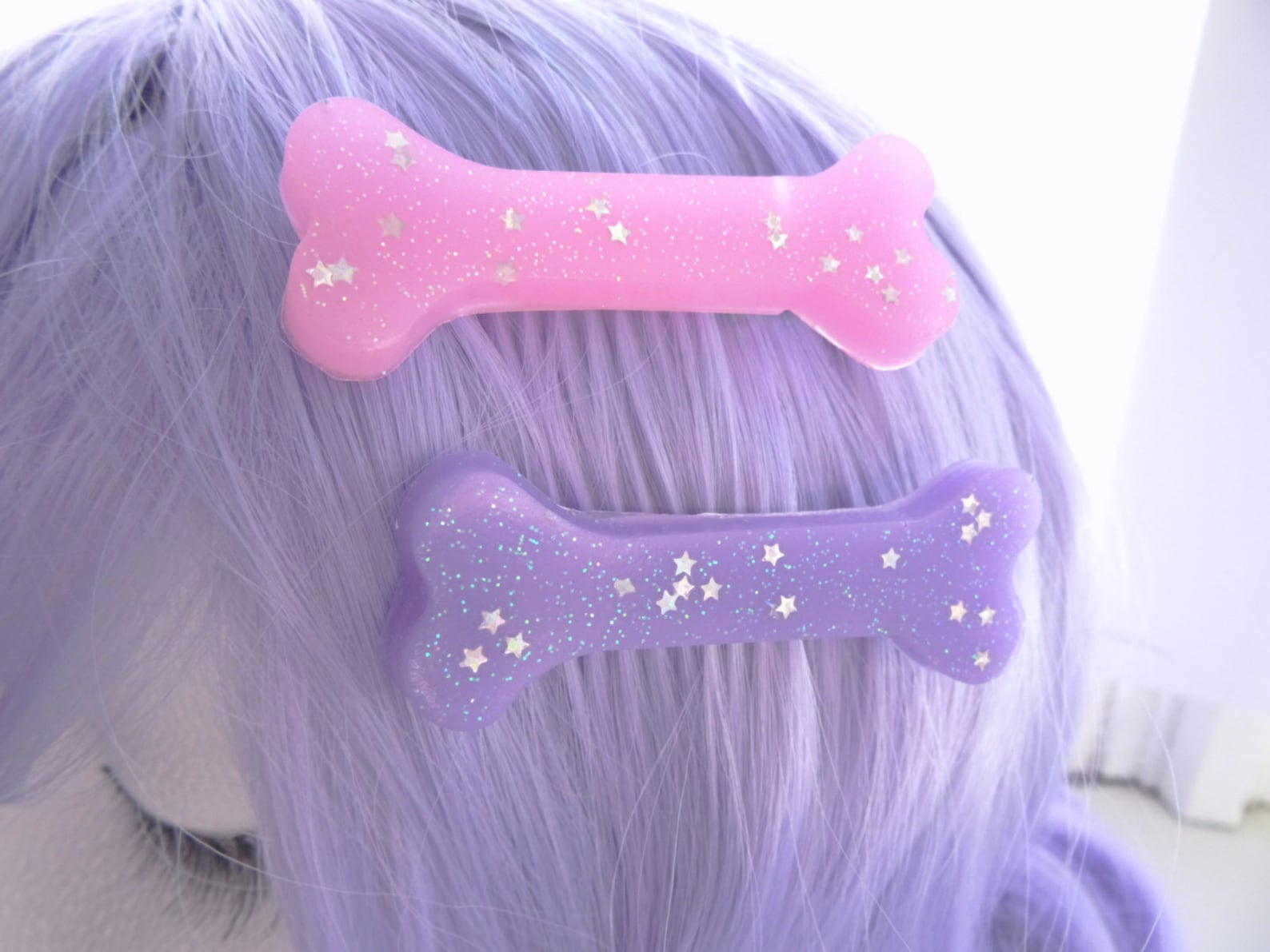 Kawaii Pastel Goth Star Bone Hair Clip - Etsy