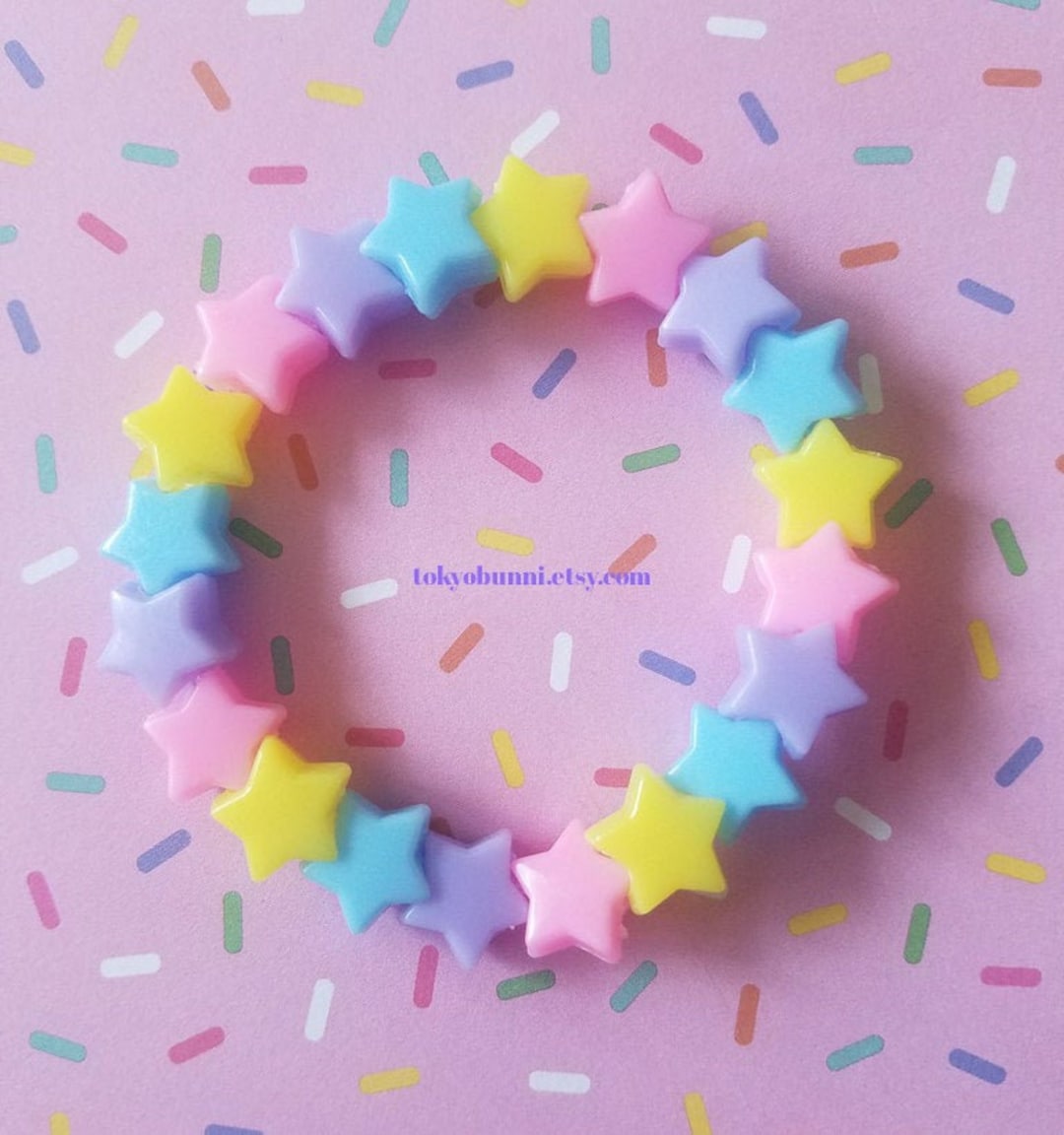 Pastel Rainbow Star Bracelet - Etsy
