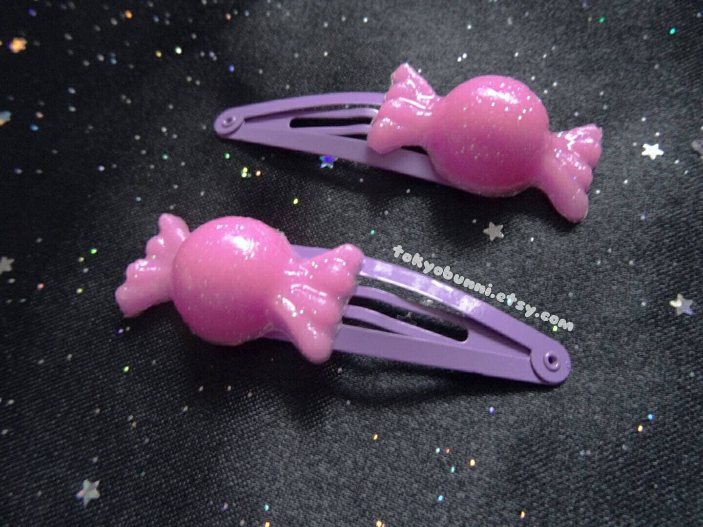 Pink Candy Hair ClipsKawaii Gothic Pastel Goth Gothic | Etsy