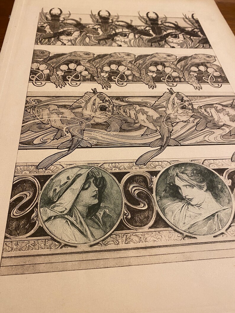 Original 1902 Alphonse Mucha Documents Decoratifs Lithograph Print ...