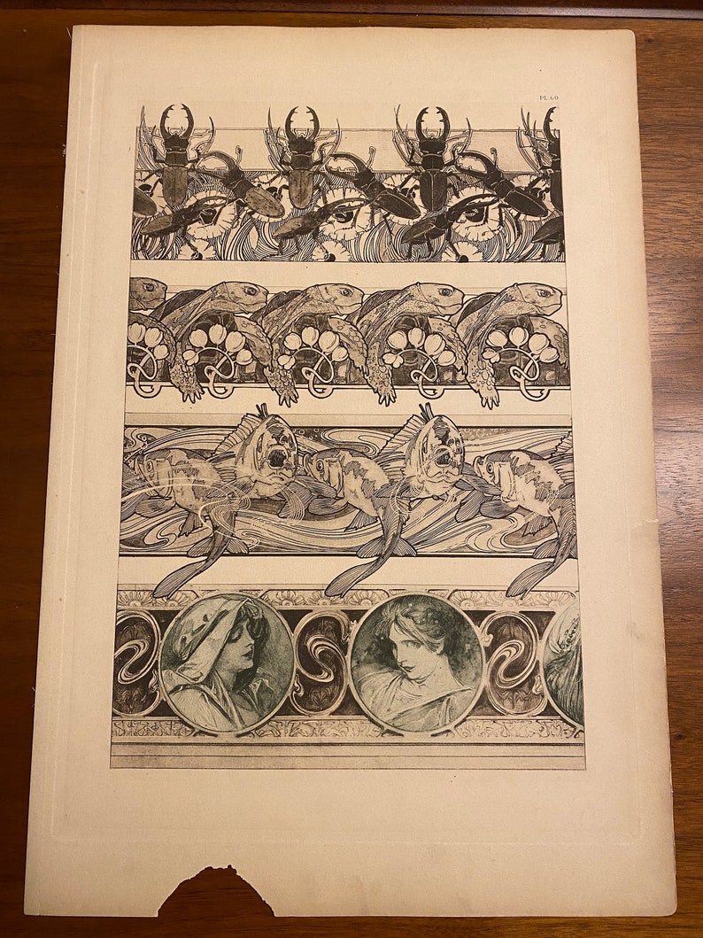 Original 1902 Alphonse Mucha Documents Decoratifs Lithograph Print ...