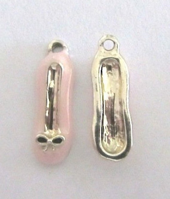 4 Pieces Pink Enamel Ballet Slipper Charm Pendant | Etsy