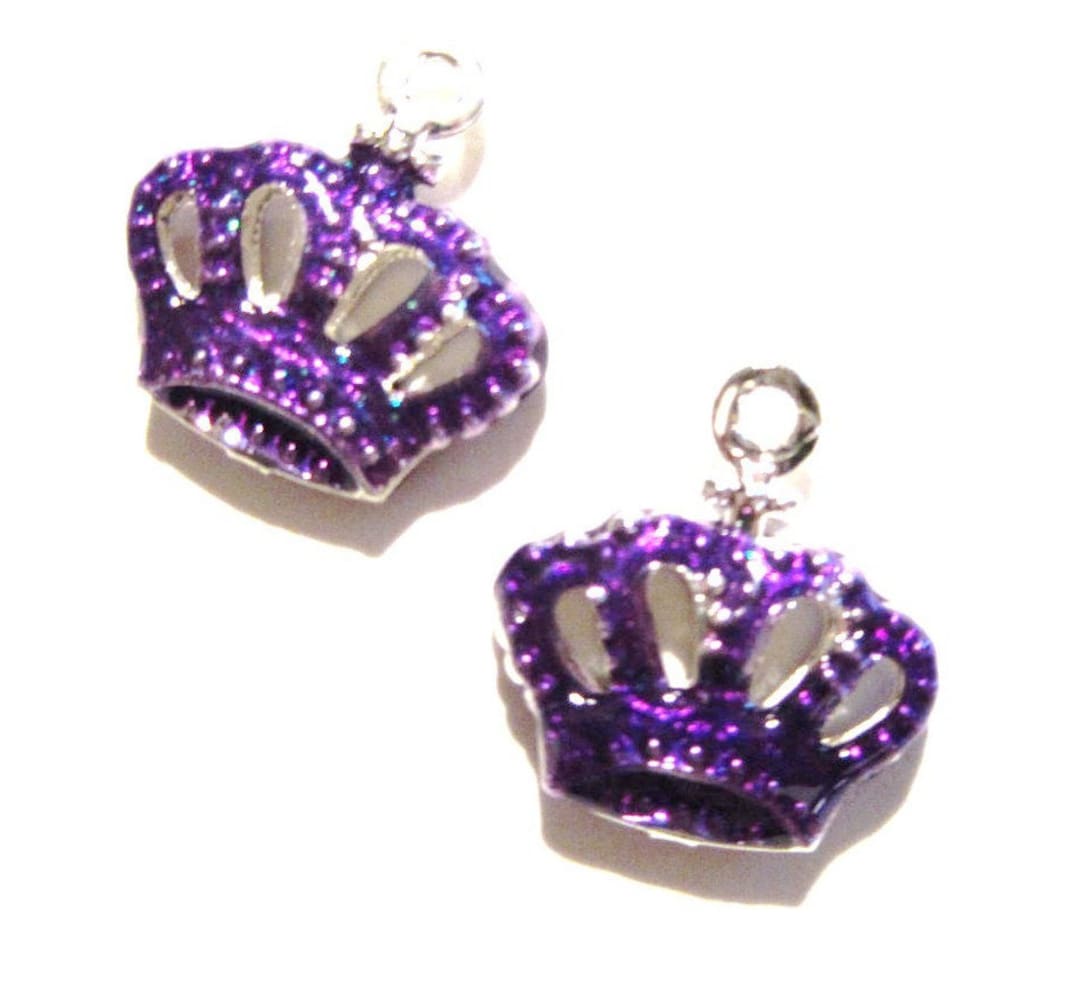 8pcs PURPLE CROWNS Brass With Enamel Charm Pendants - Etsy