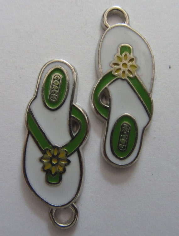 Set of 4 Pieces Green Sandal Charm Pendants | Etsy