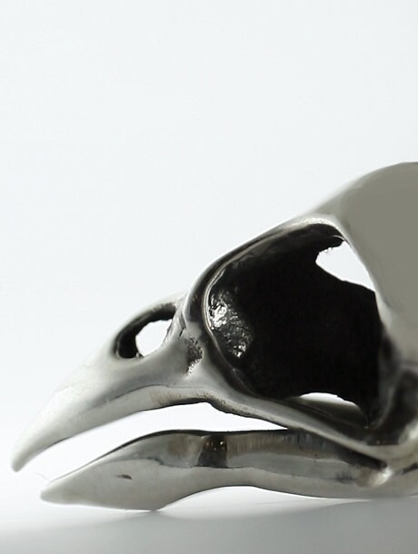 Sterling Silver Bird Skull Necklace. Italian Sterling Chain. - Etsy