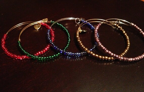 Items similar to Beaded Bangle Bracelet in various colors on Etsy