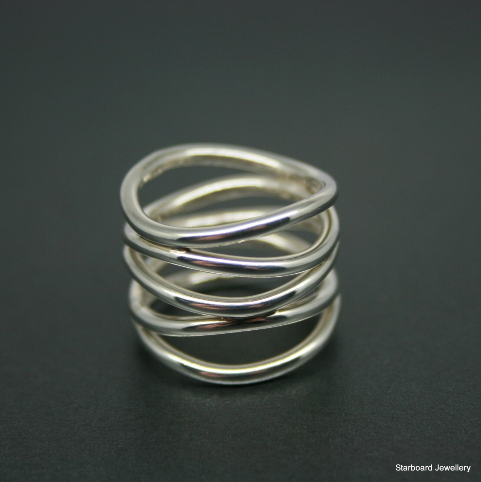 Sterling Silver Roller Coaster Ring Silver Five Band Ring - Etsy UK