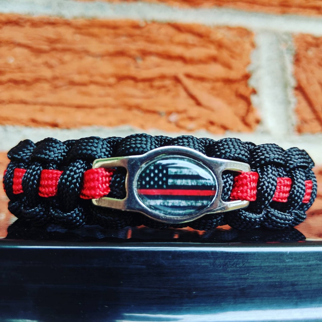 Firefighter Flag TRL Thin Red Line Paracord Bracelet - Etsy