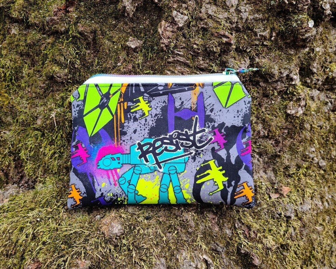 Star Wars Graffiti Resist Coin Purse TIE Fighter X-wing AT-AT Bag Make ...