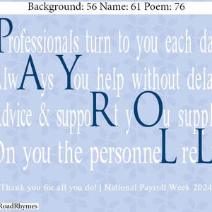 National Payroll Week Gifts, 8x10 Personalized Staff Appreciation Print ...