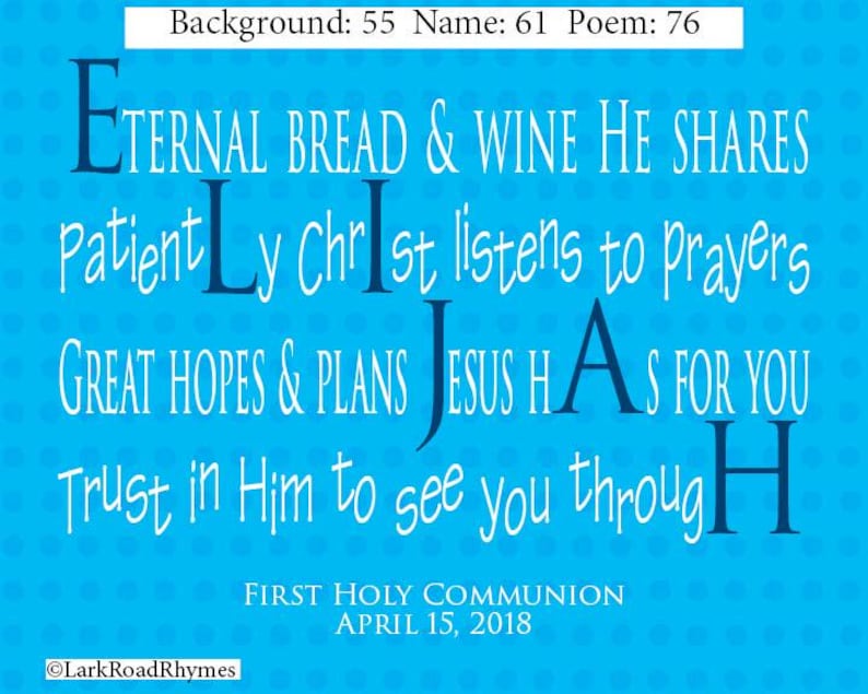 Boys First Communion Poem, 8x10 Catholic Gift From Godfather ...