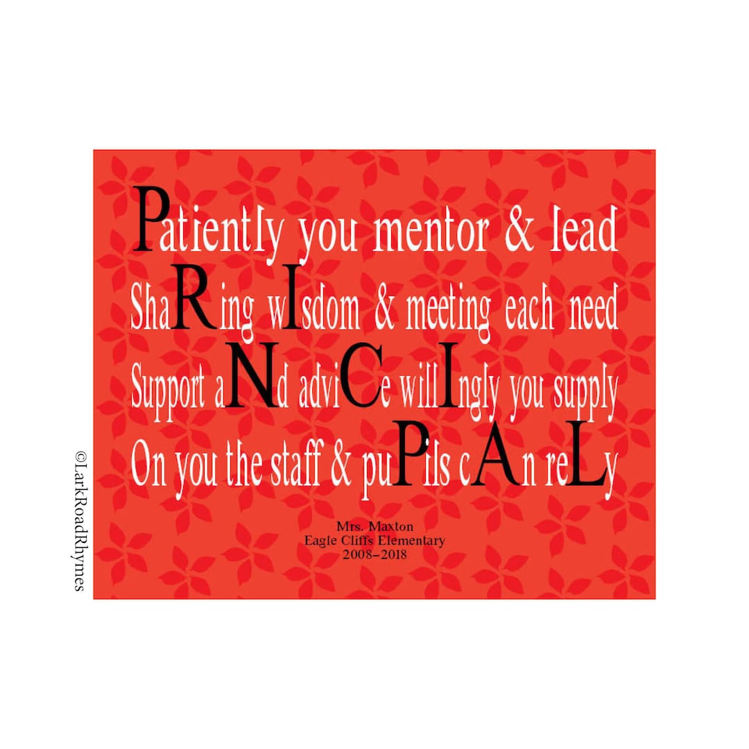 Principal Gift, 8x10 Meaningful Retirement Gift, Thoughtful Farewell ...