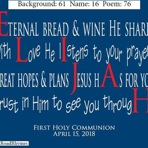 Boys First Communion Poem, 8x10 Catholic Gift From Godfather ...