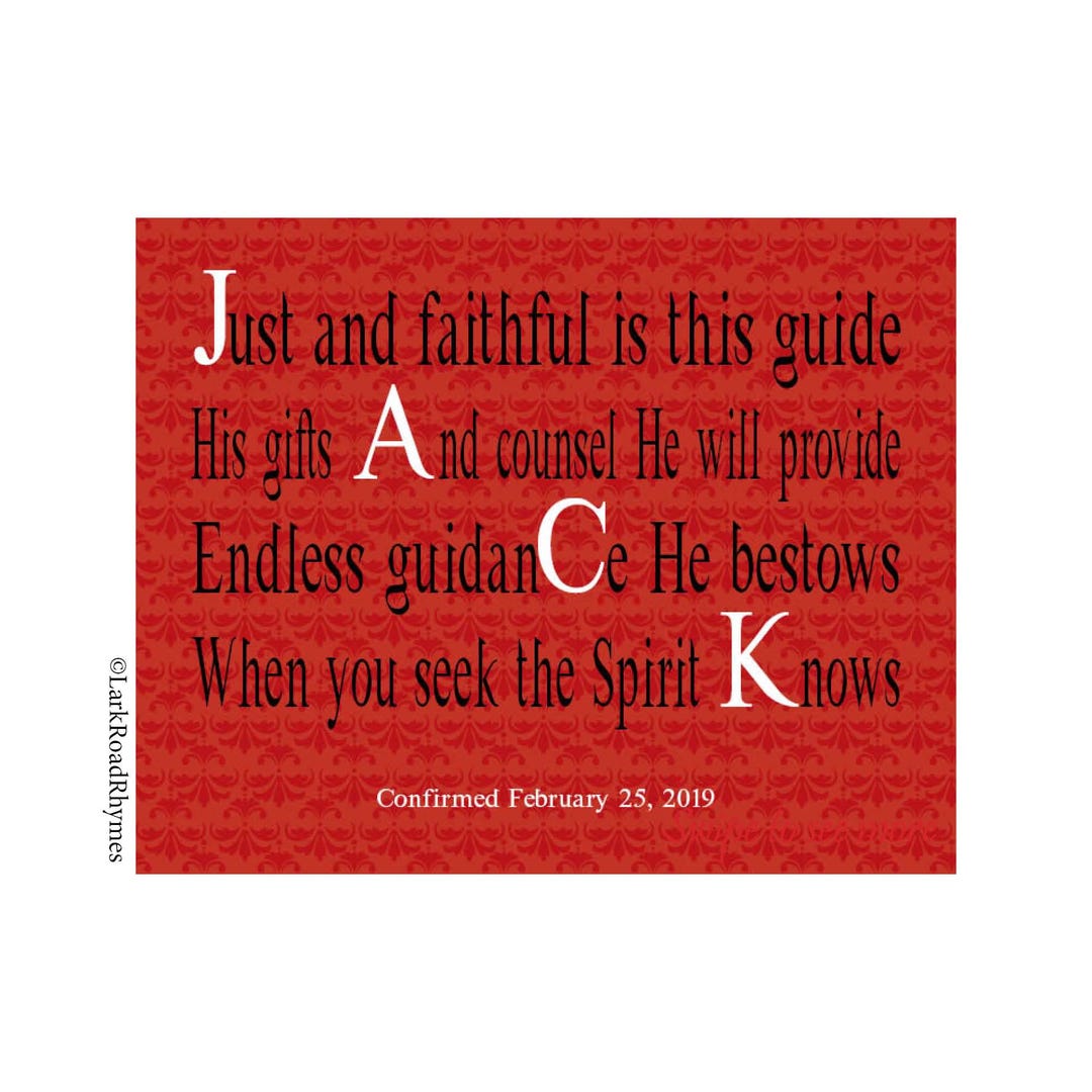 Boys Confirmation Name Poem, 8x10 Catholic Gift for Grandson or Nephew ...