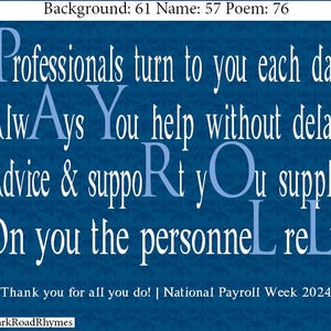 National Payroll Week Gifts, 8x10 Personalized Staff Appreciation Print ...
