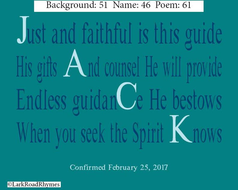 Boys Confirmation Name Poem, 8x10 Catholic Gift for Grandson or Nephew ...