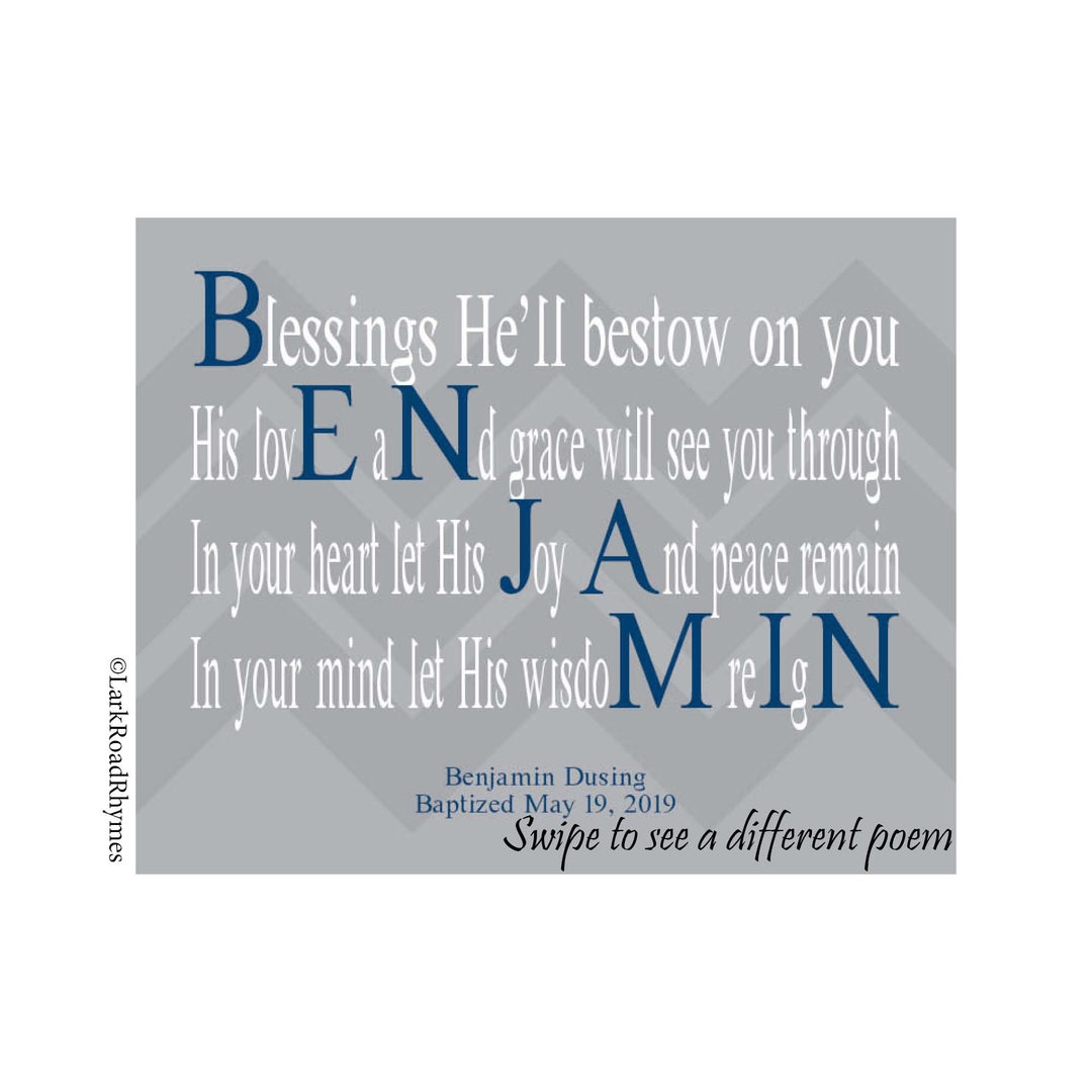 Christening Gifts for Boys, 8x10 Custom Godson Gift, Christian ...