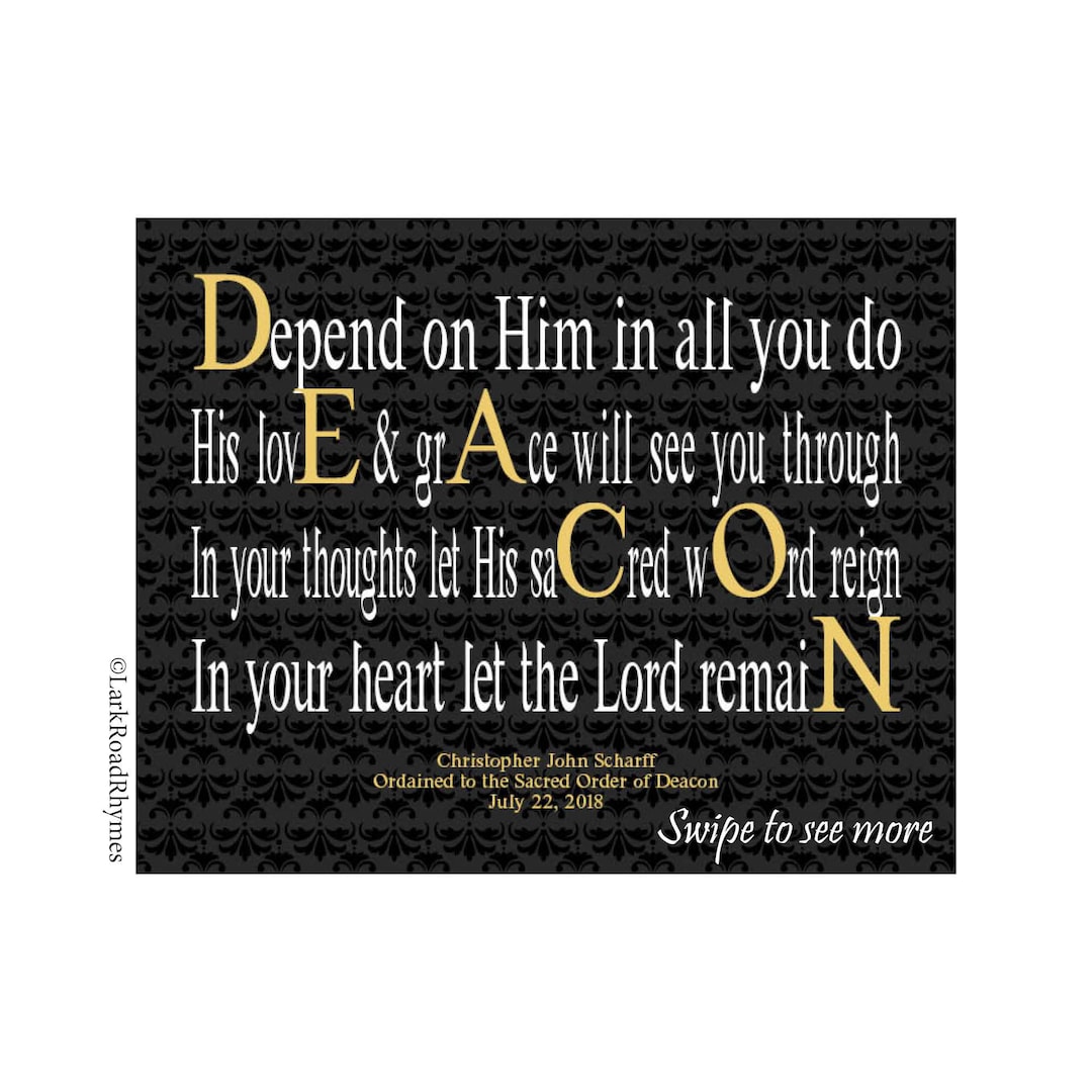 Personalized Deacon Gifts, 8x10 Ordination Print, Coworker Leaving or ...