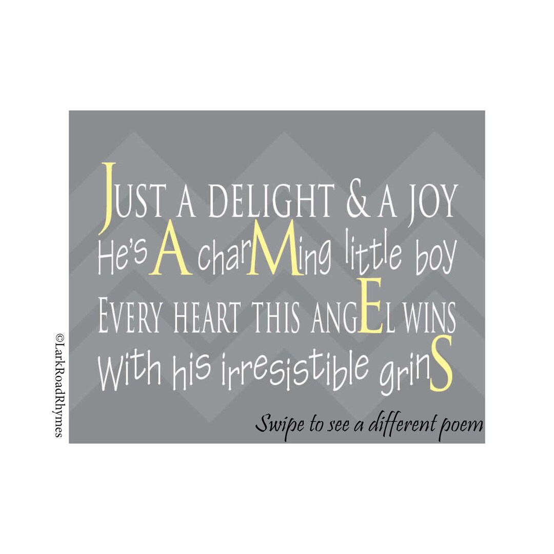 Custom Poem Prints for Baby Room, 8x10 Personalized Nursery Word Art ...