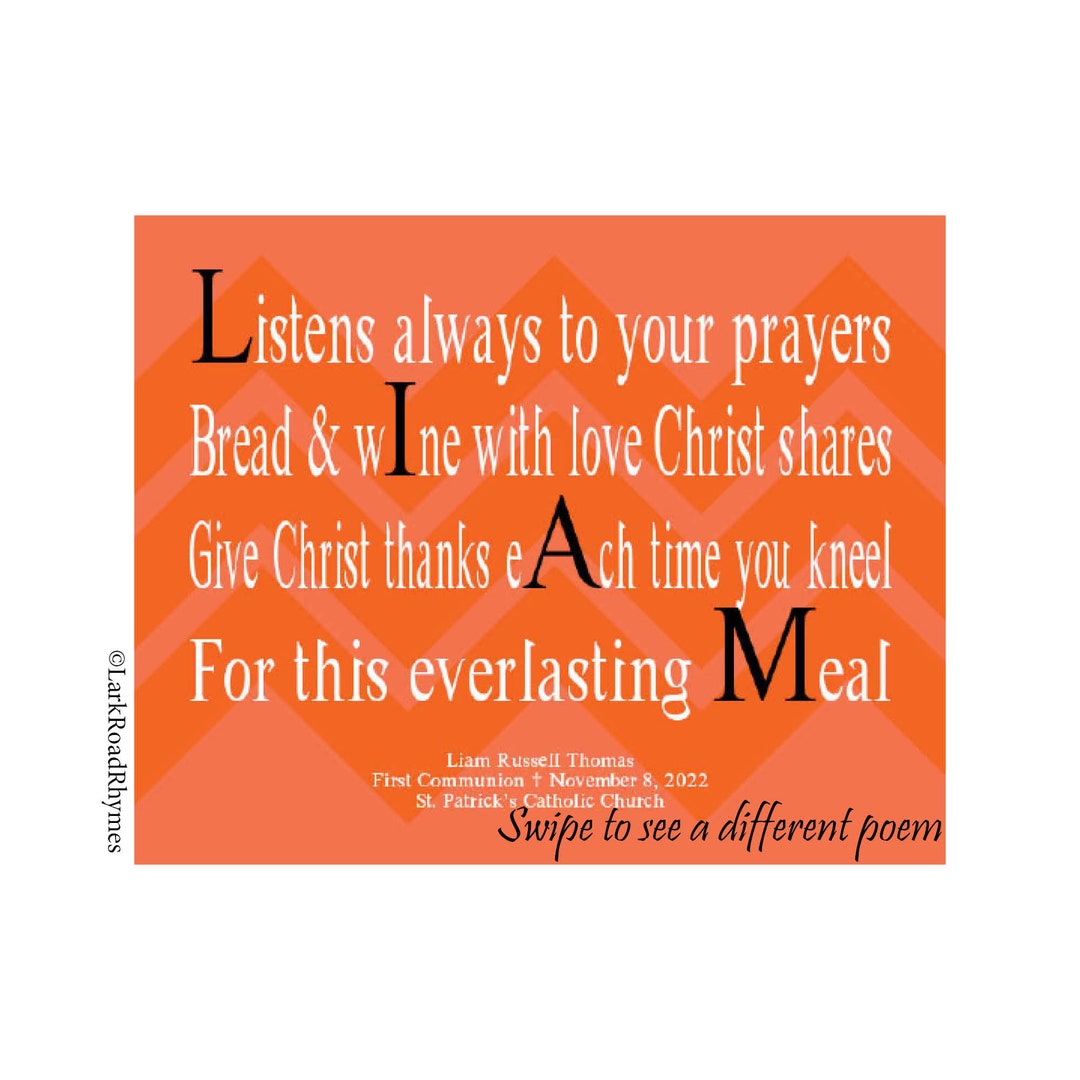 1st Holy Communion Godson Gift, 8x10 Christian Printable Wall Art From ...