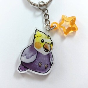 Cockatiel Keychain, 1.5" Acrylic Keychain, DOUBLE SIDED, Cute Bird ...