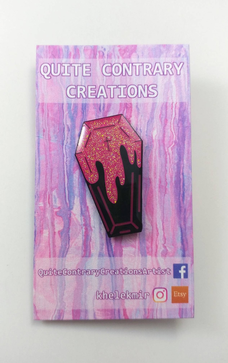 1.5 Halloween Enamel Pin Pastel Goth Pin Slimy Coffin - Etsy