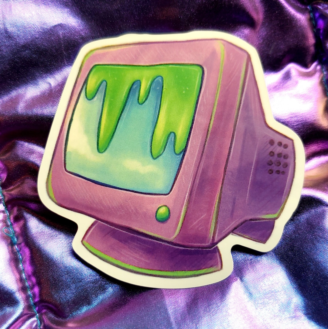 90s Nostalgia Sticker - CRT Computer Monitor - Retro Gaming Decal - Etsy