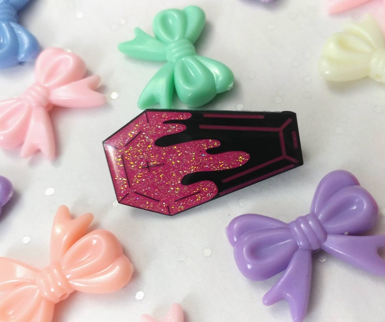 1.5 Halloween Enamel Pin Pastel Goth Pin Slimy Coffin - Etsy