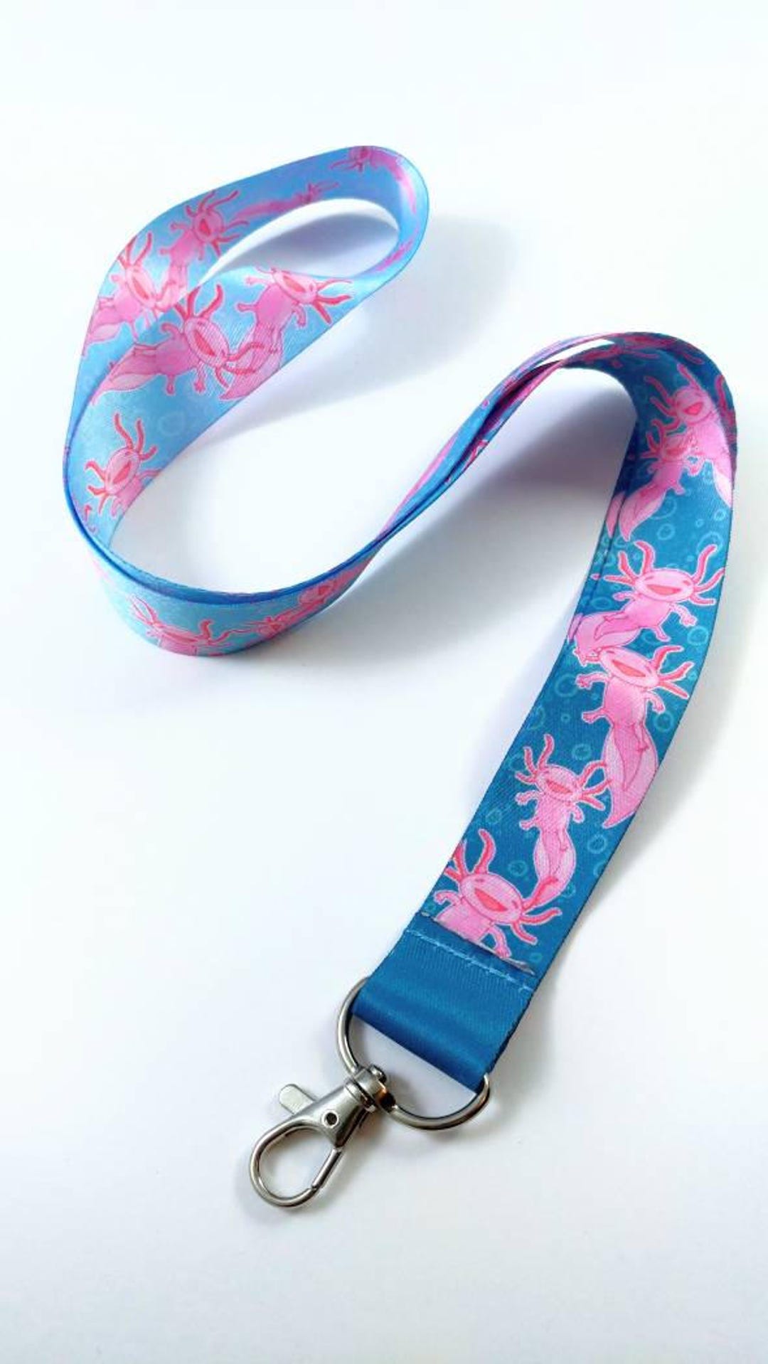 Cute Axolotl Lanyard, 18" Lanyard With Lobster Clasp, Axolotl Badge ...