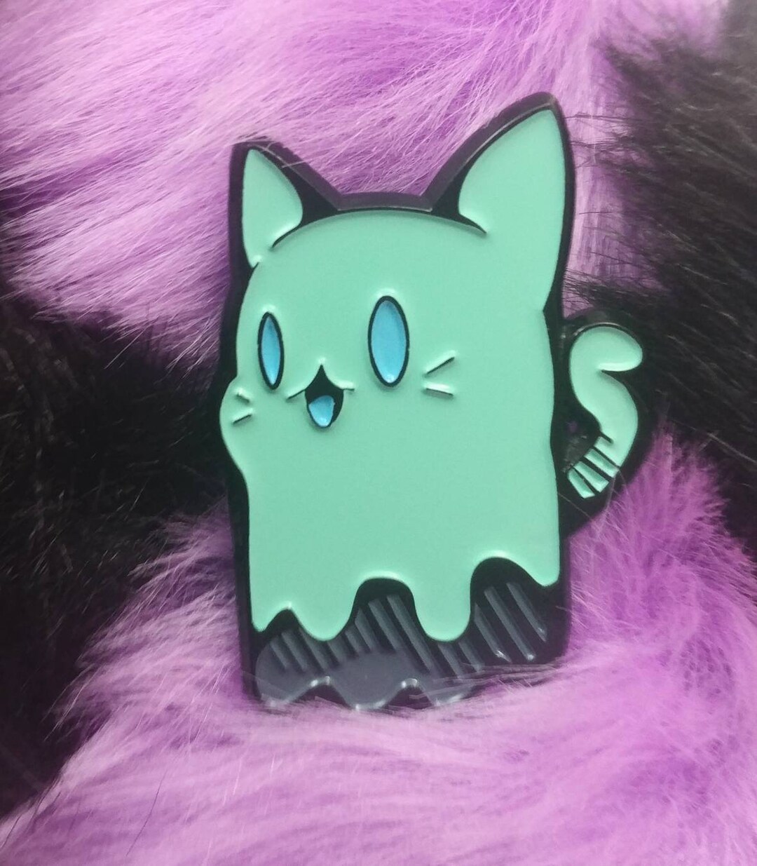 Ghost Cat Enamel Pin, Halloween 1.5" Pin - Etsy