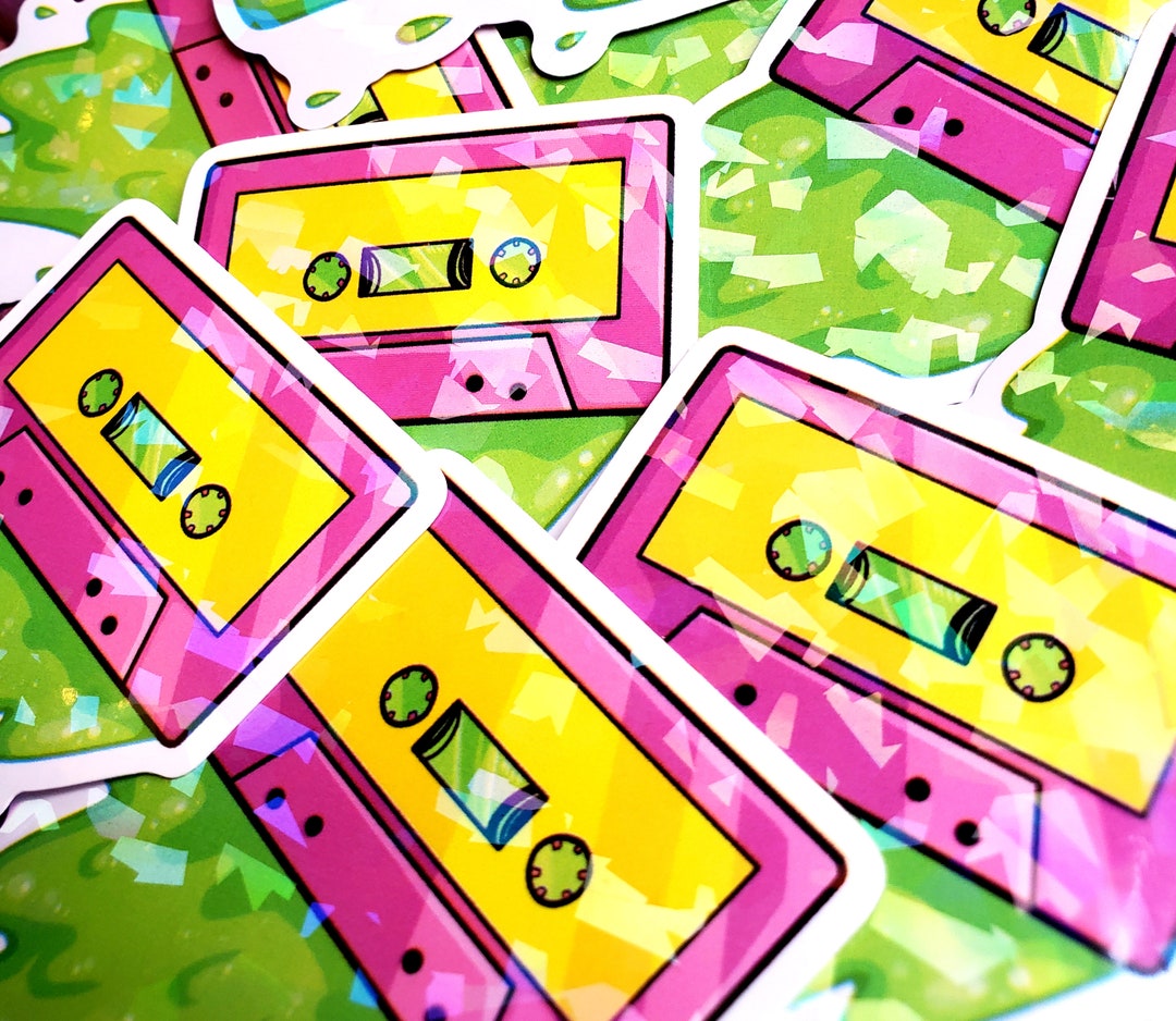 Slime Cassette Sticker, Retro Style Sticker, Holographic Sticker, 2.5in ...