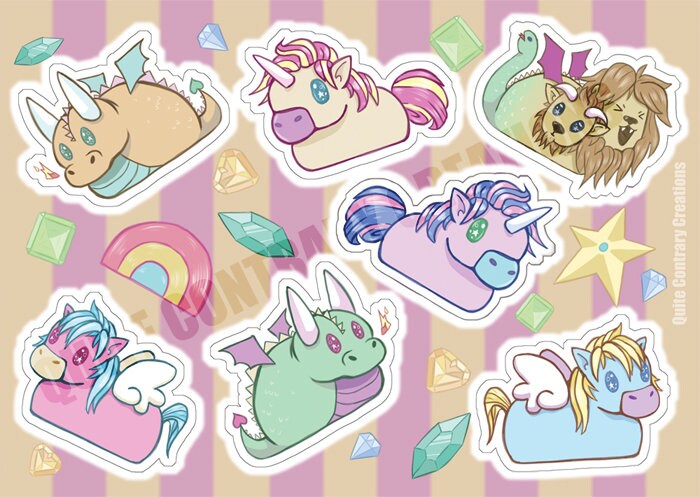 Fantasy Creature Sticker Sheet, Magical Stickers, A5 Vinyl Sticker ...