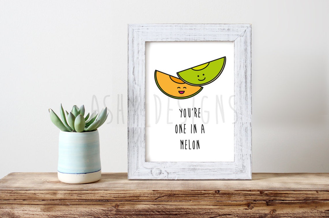 Photo Frame Idea 8x10 Print You're ONE in A MELON Cute - Etsy