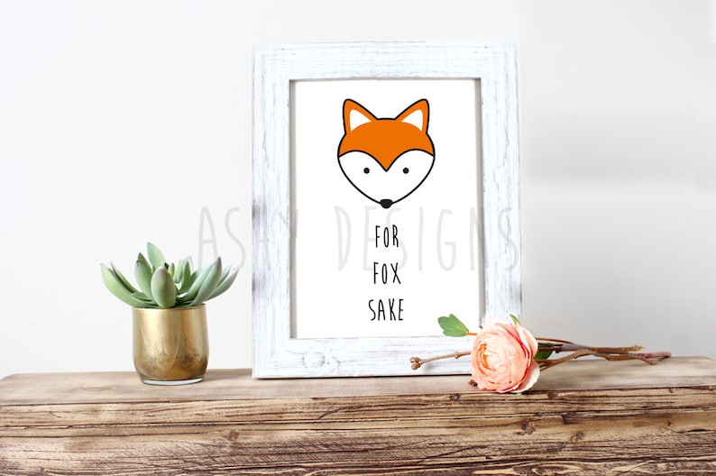 FOR FOX SAKE Funny Animal Pun Artwork 8x10 Inch Print - Etsy Australia