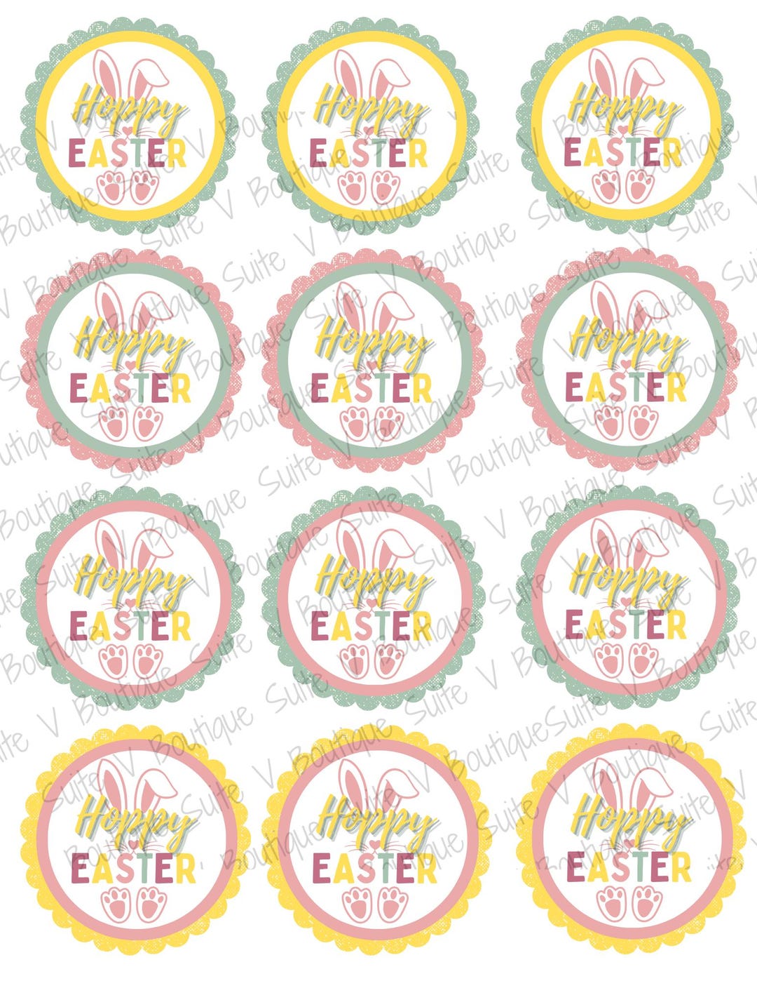 Easter Cupcake Toppers Printable – Hoppy Easter Confetti Bunny Design ...