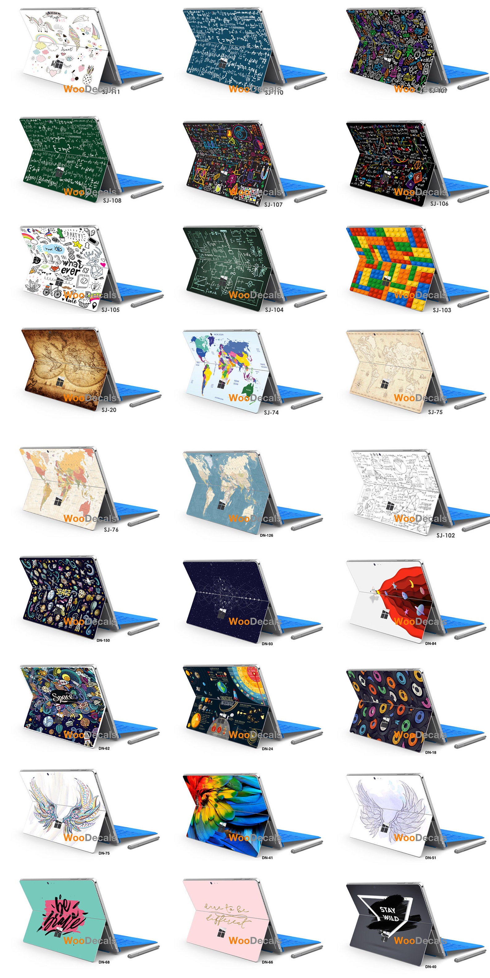 Surface Pro 9 8 X 7 6 5 4 3 Surface Go 3 1 2 Decal Sticker Skin for ...